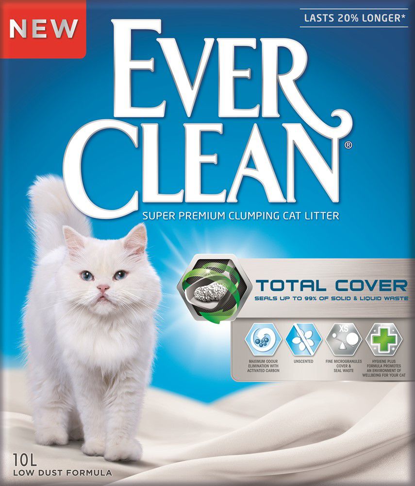 EverClean אבר קלין 10 ליטר חול מתגבש איכותי ללא בישום (טוטאל קאבר)